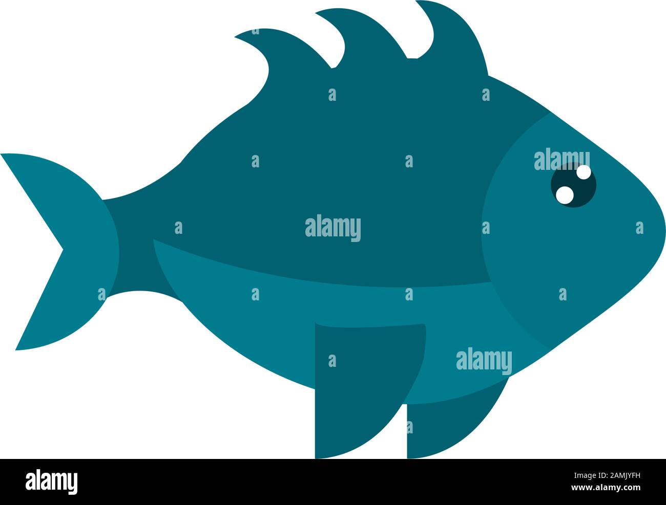 marine life, gray fish cartoon sea fauna animal on white background ...
