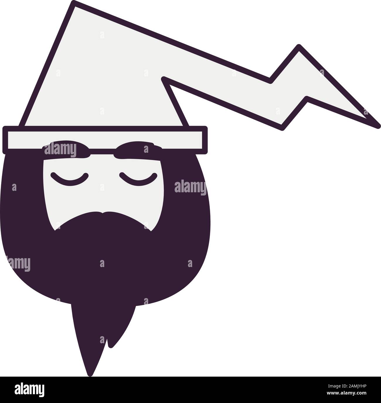 magician fairytale head character isolated icon Stock Vector Image ...
