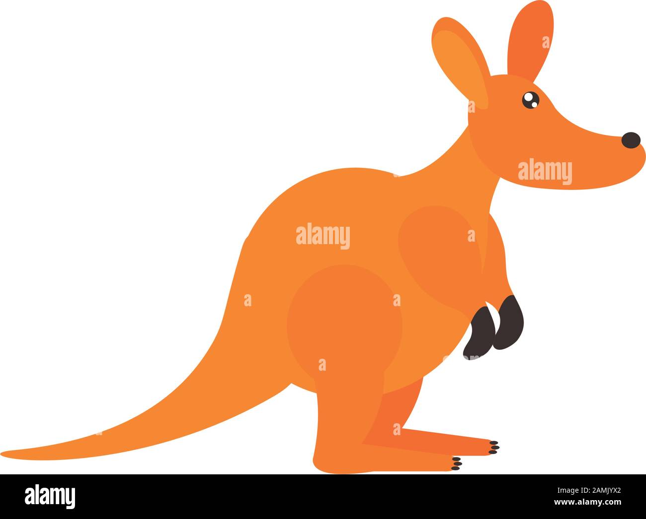 kangaroo animal wildlife australia icon on white background vector ...