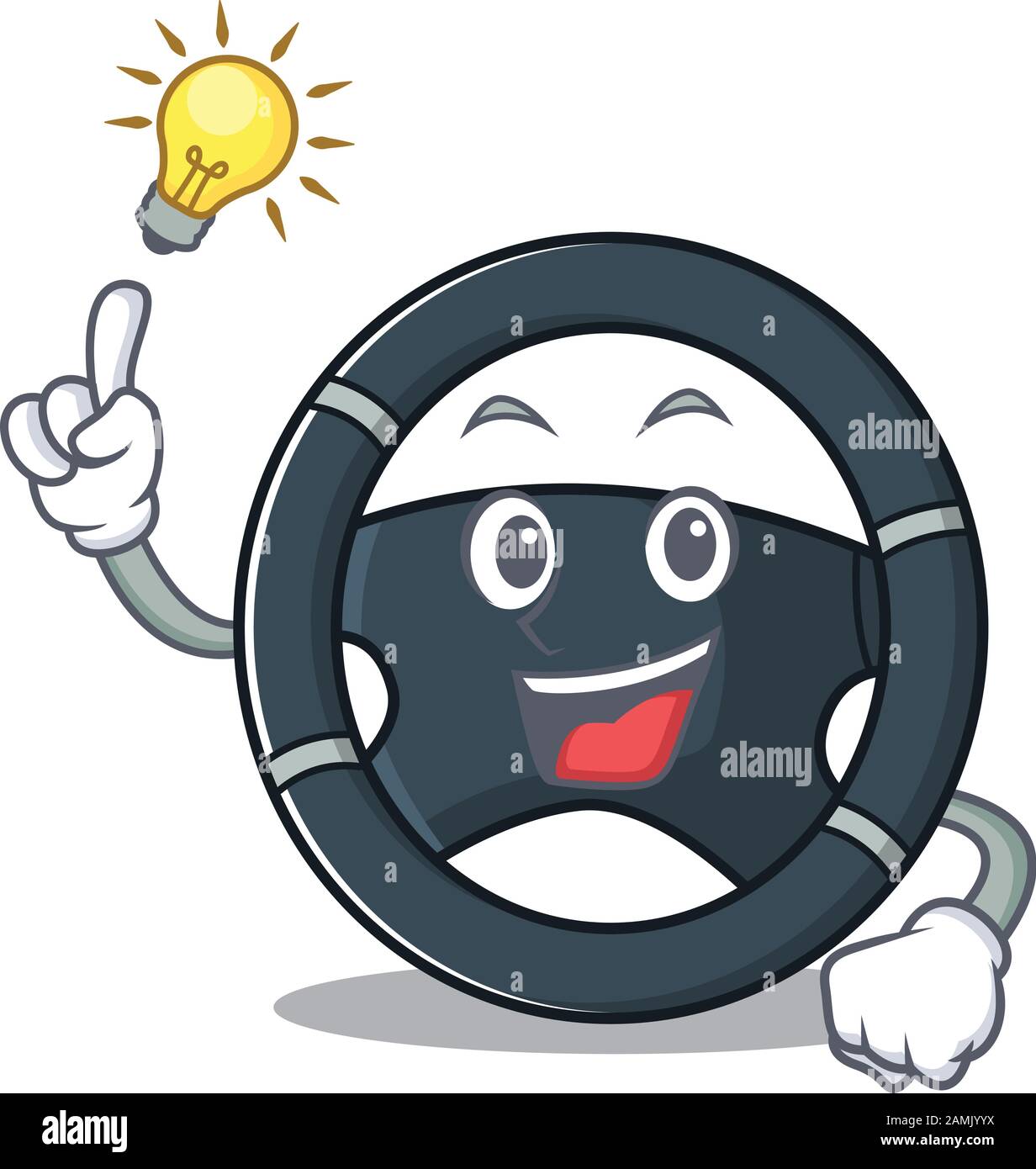 Have an idea gesture of car steering cartoon character design Stock ...
