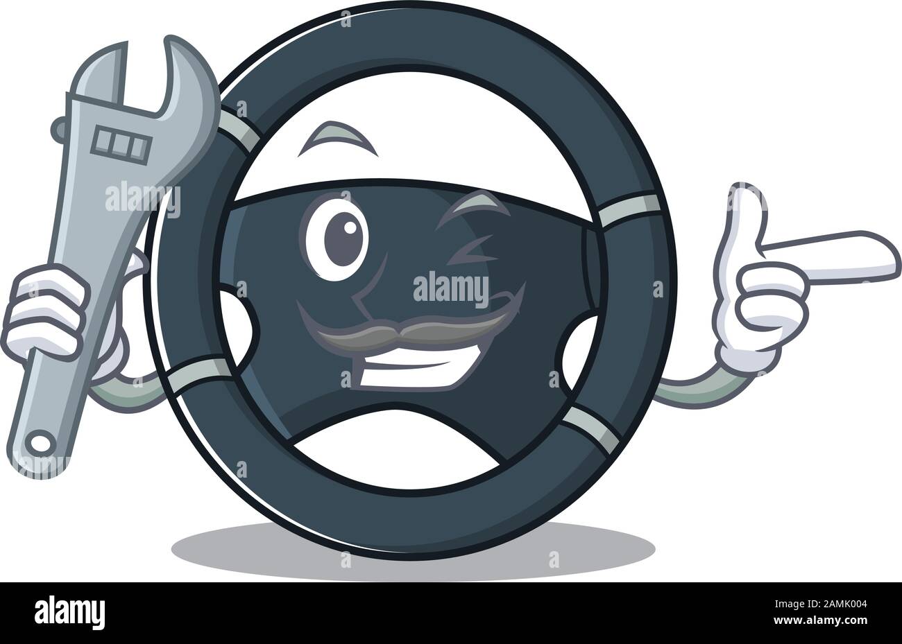 Smart Mechanic car steering cartoon character design Stock Vector Image ...