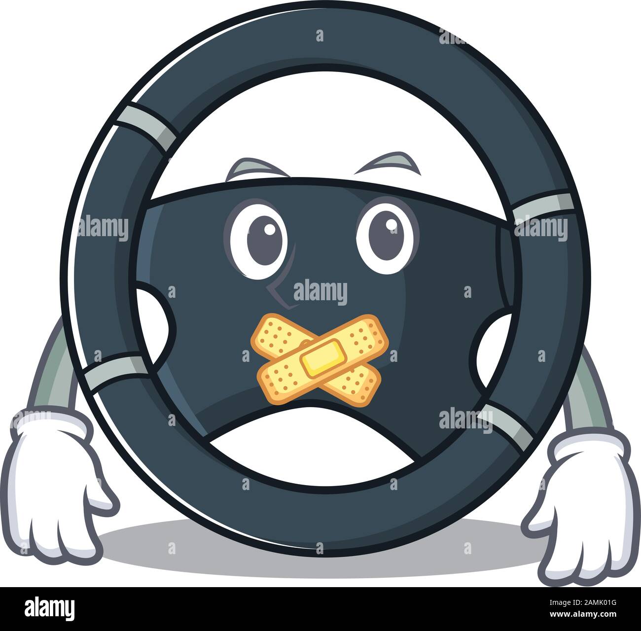 a silent gesture of car steering mascot cartoon character design Stock ...