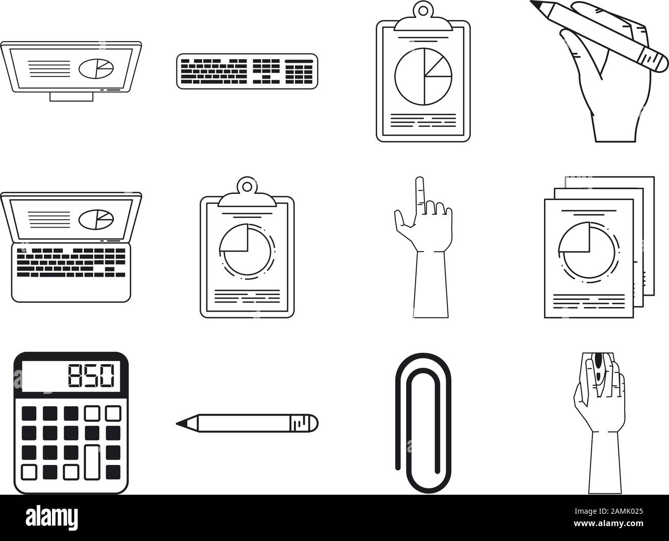 business and statistics set icons Stock Vector Image & Art - Alamy