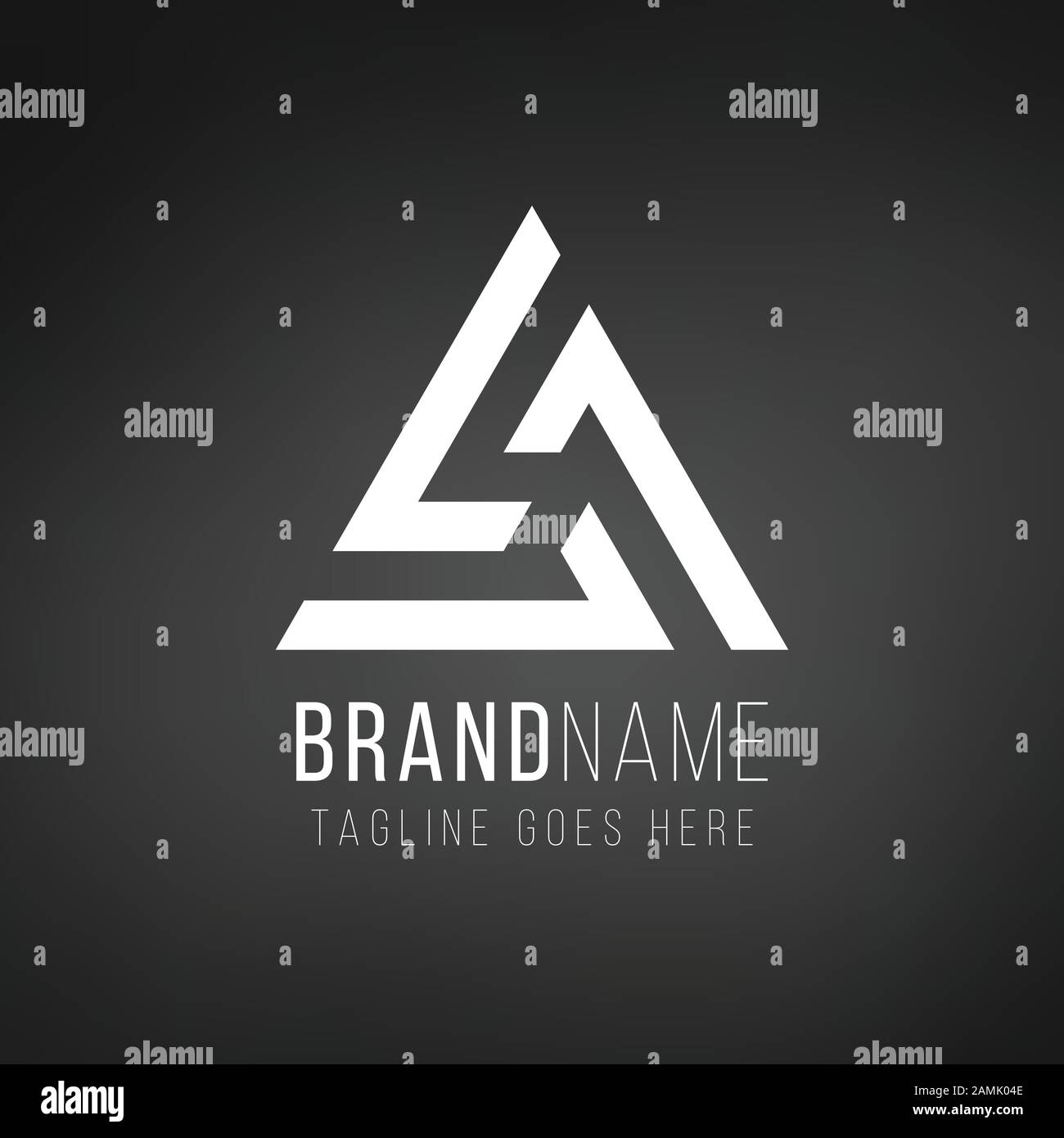 Geometric triangle unity abstract logo design. Technology business ...