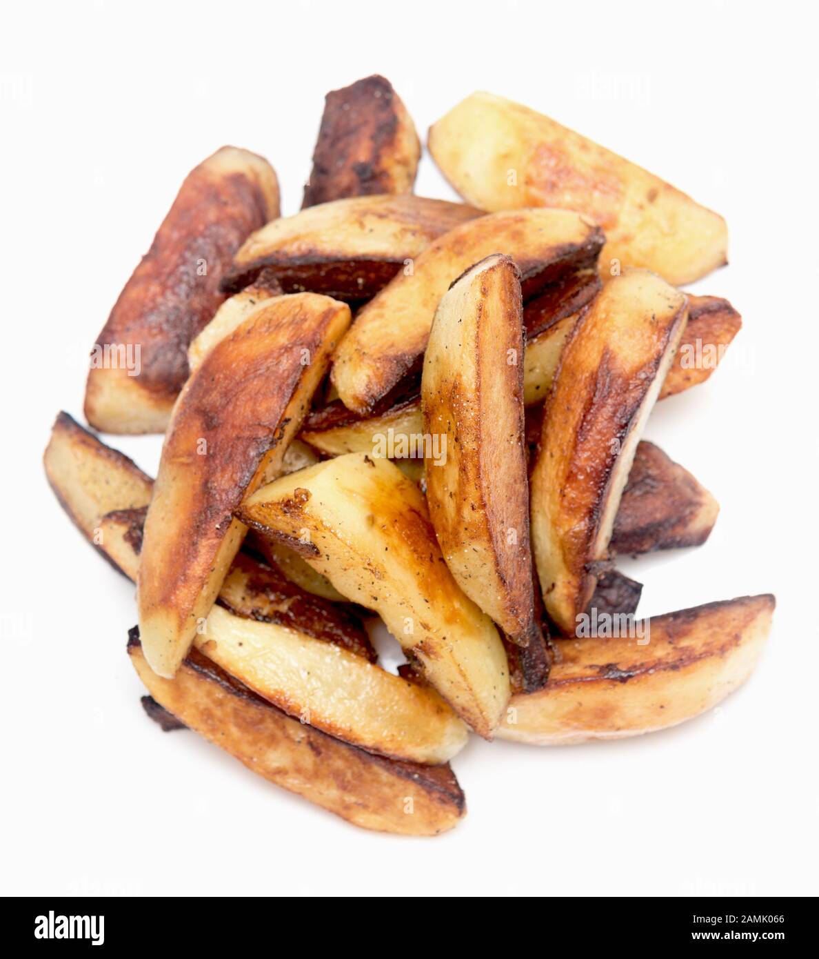 Fried potato wedges isolated on white background Stock Photo - Alamy