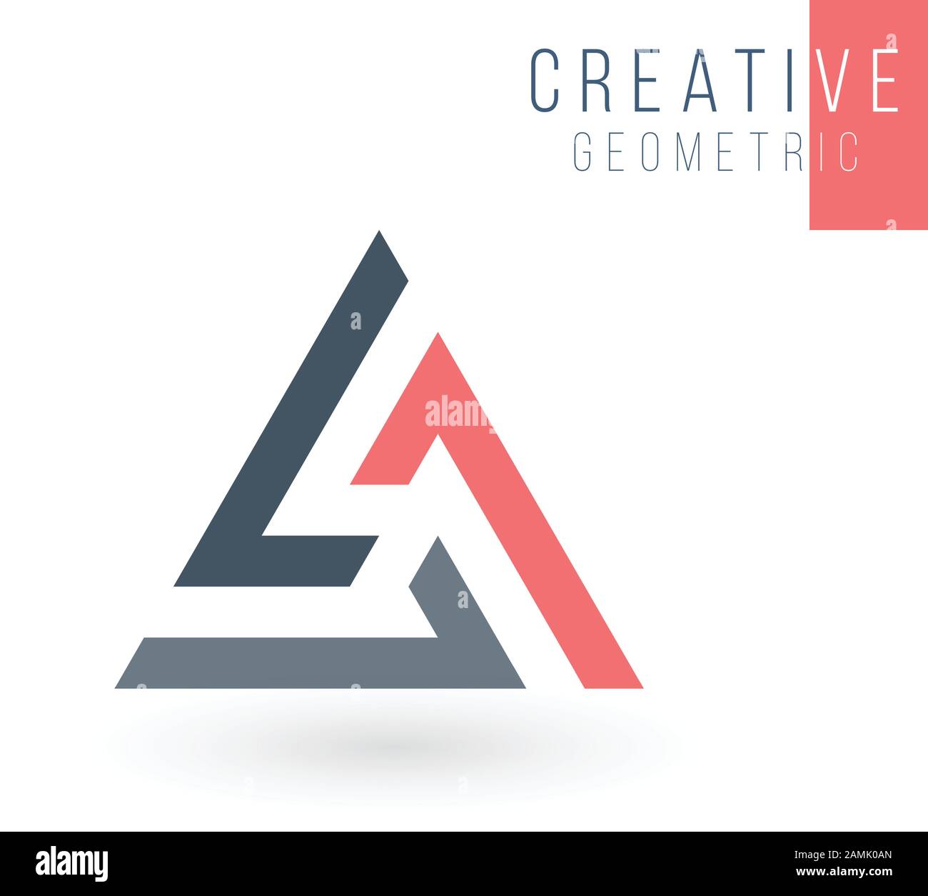 Geometric triangle unity abstract logo design. Technology business ...
