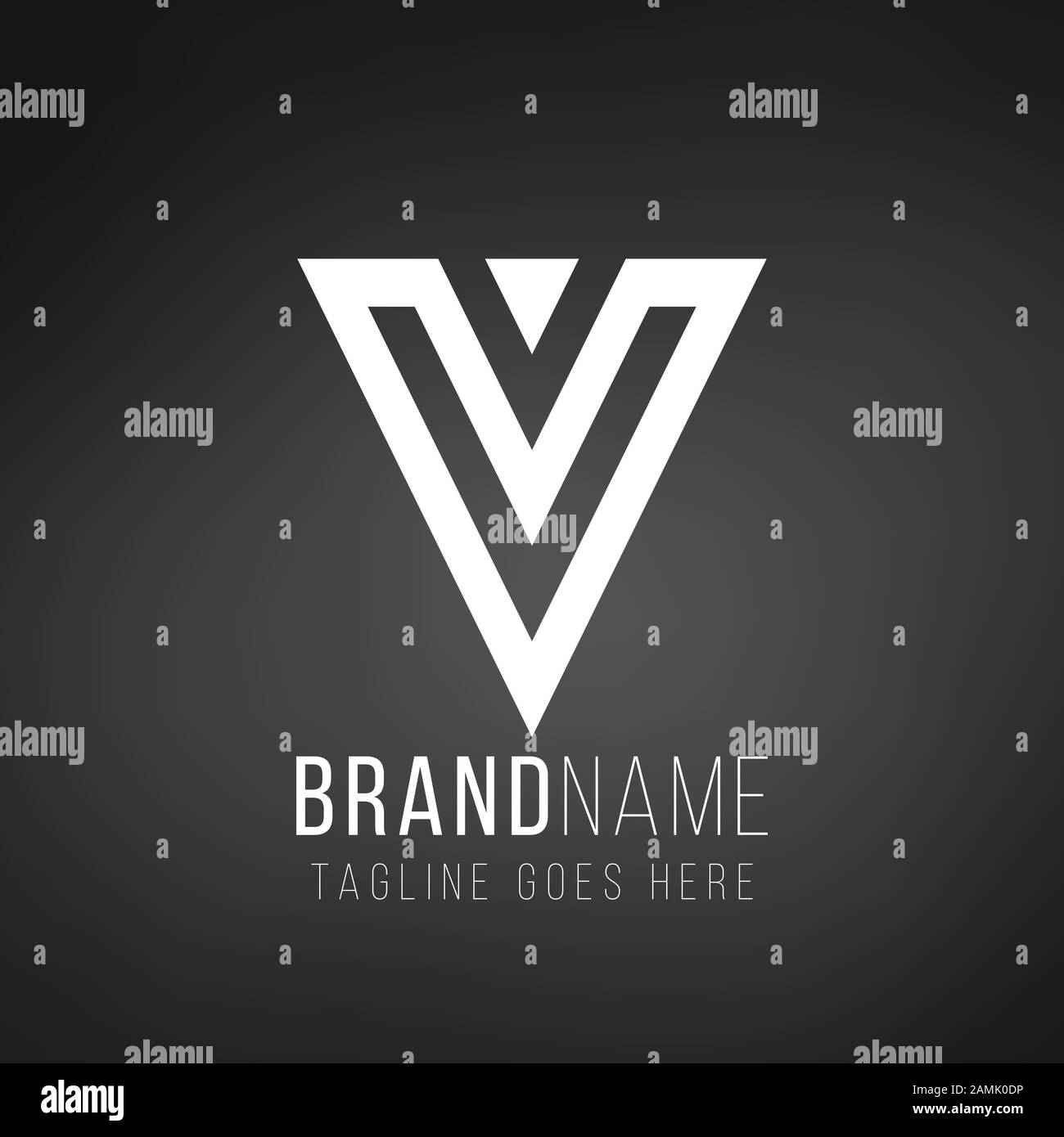 Emblem of Letter V geometric logo. Technology business identity concept ...
