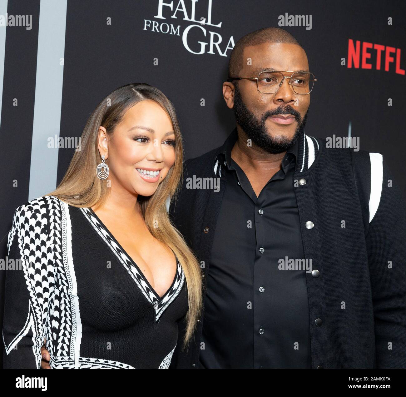 New York, NY - January 13, 2020: Mariah Carey and Tyler Perry attend ...