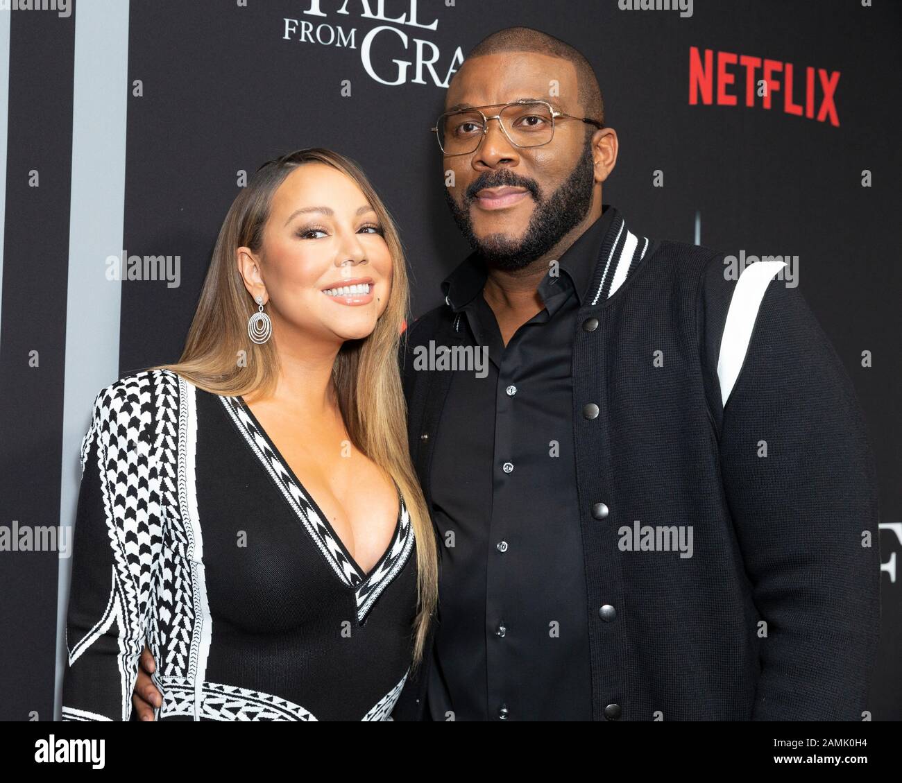 New York, NY - January 13, 2020: Mariah Carey and Tyler Perry attend ...