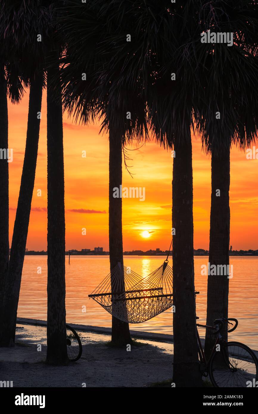 Sunset in Siesta Key beach Stock Photo - Alamy