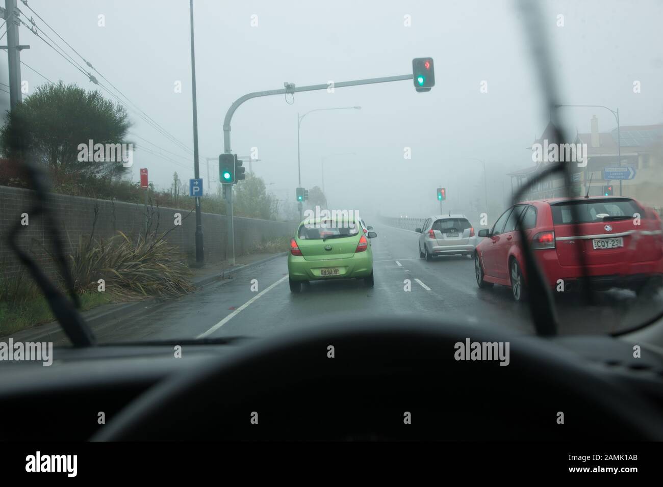 Driver Point of View, driving the mist Stock Photo - Alamy