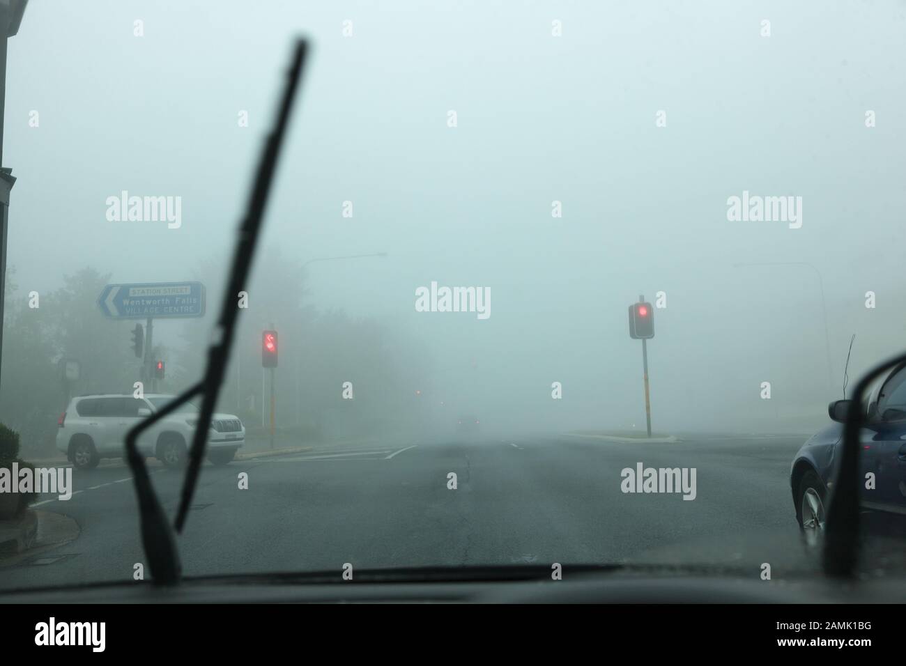Driver Point of View, driving the mist Stock Photo - Alamy