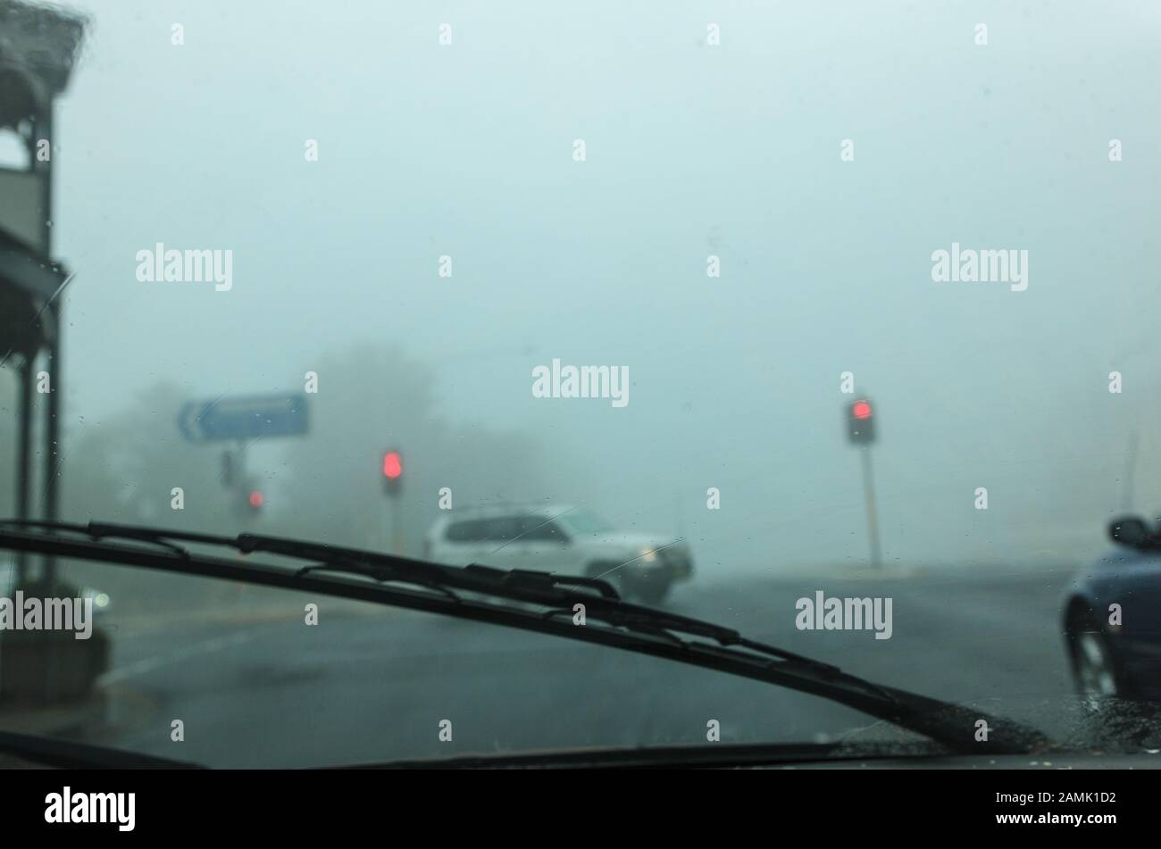 Driver Point of View, driving the mist Stock Photo - Alamy