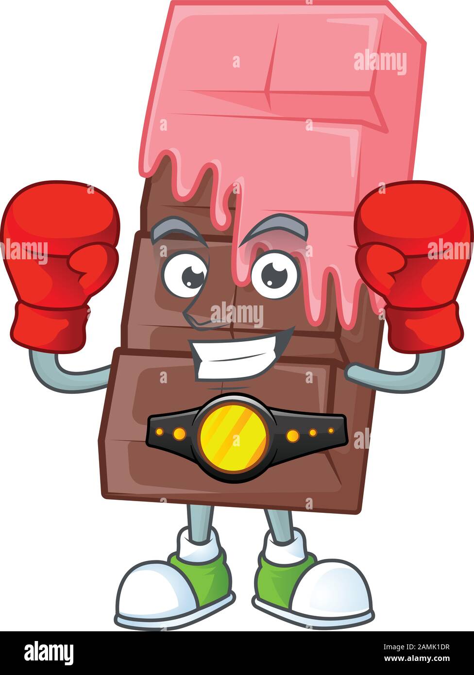 Happy Face Boxing chocolate bar with pink cream cartoon character ...