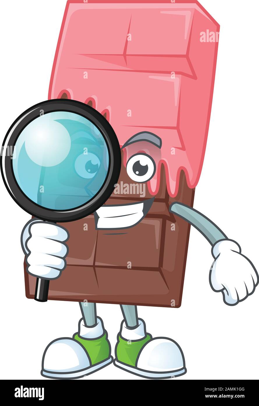 Smart One eye chocolate bar with pink cream Detective character style ...