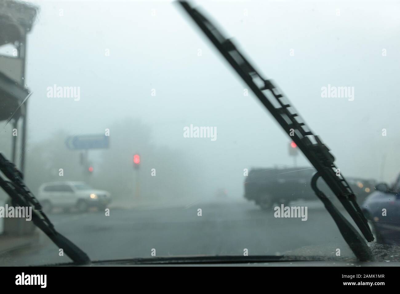 Driver Point of View, driving the mist Stock Photo - Alamy