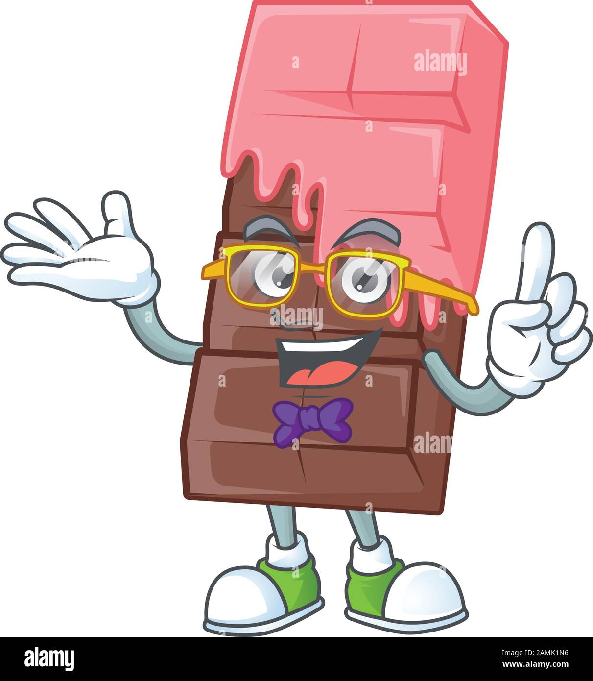 cartoon character of Geek chocolate bar with pink cream design Stock ...