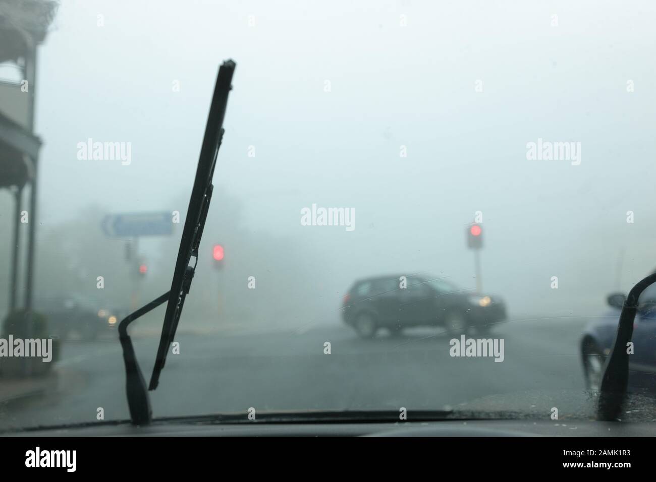 Driver Point of View, driving the mist Stock Photo - Alamy