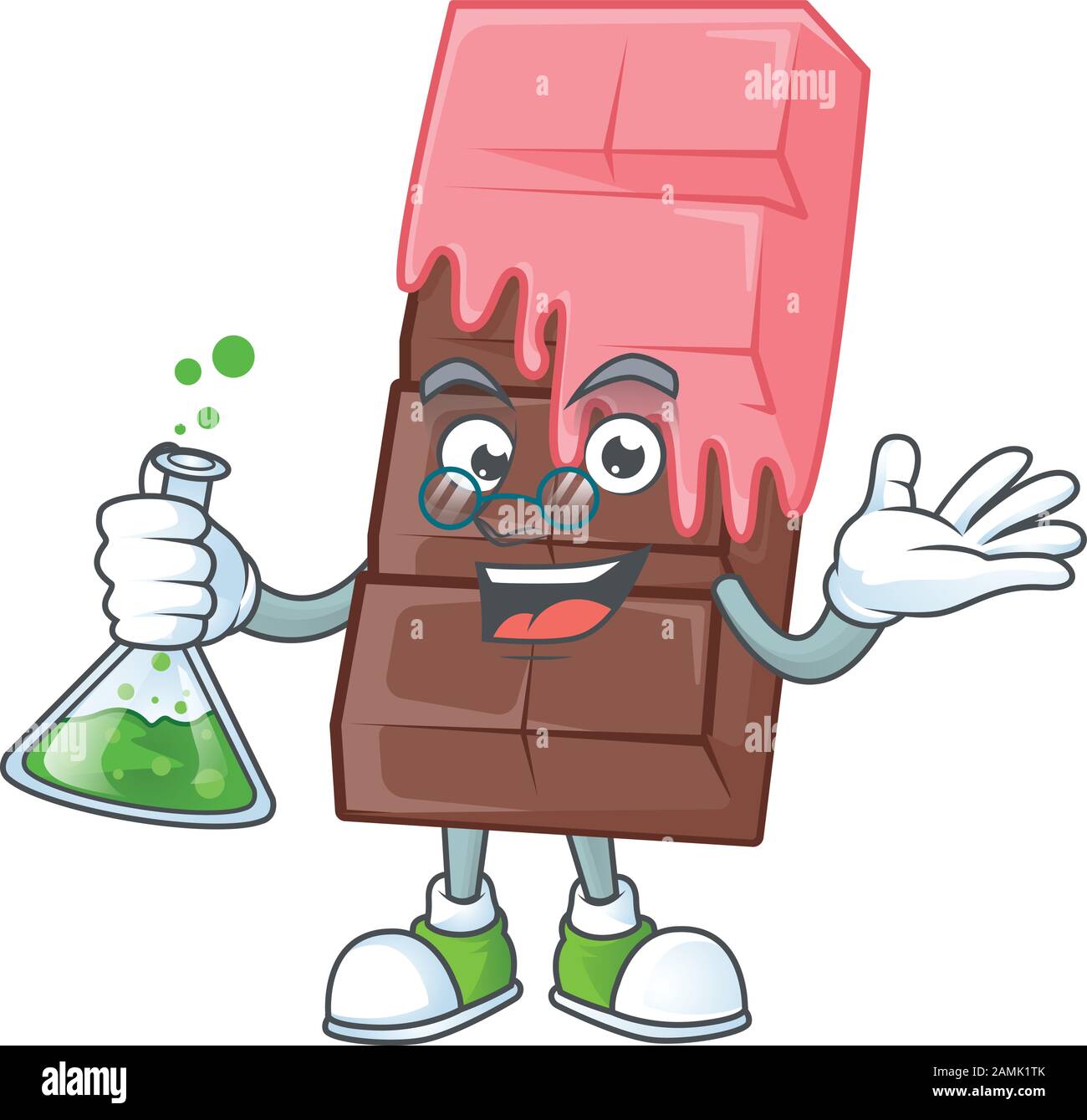 Smart Professor chocolate bar with pink cream cartoon character with ...