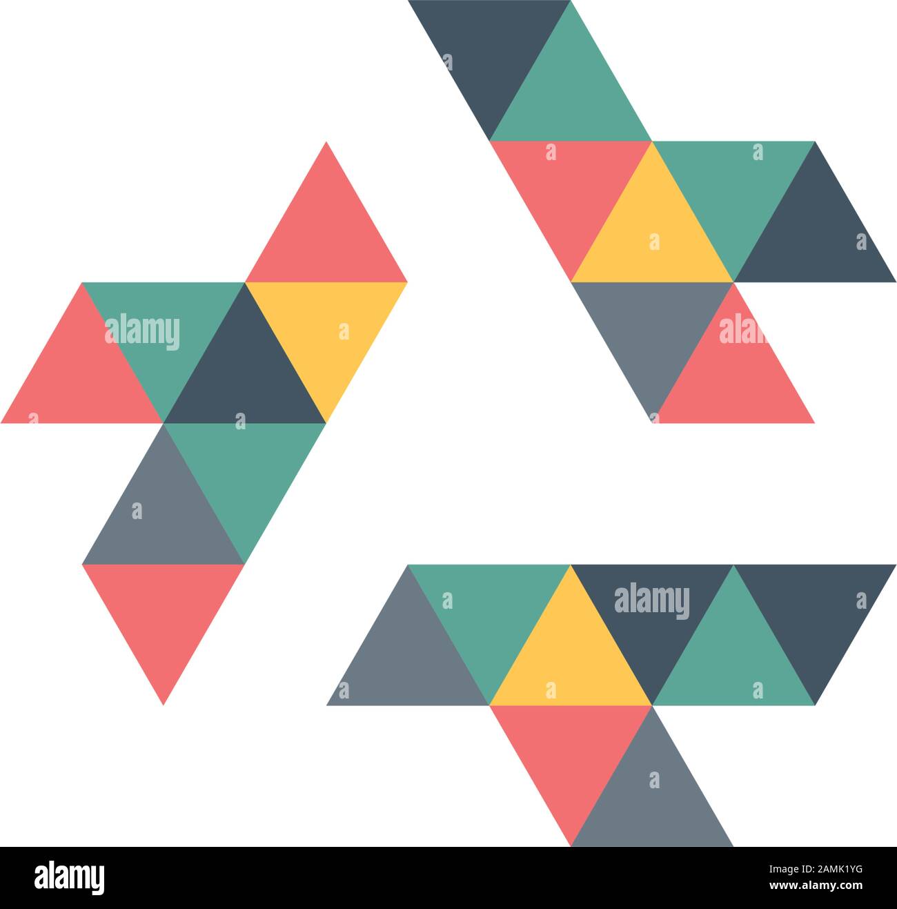 Geometric element, connected shapes, business identity concept ...