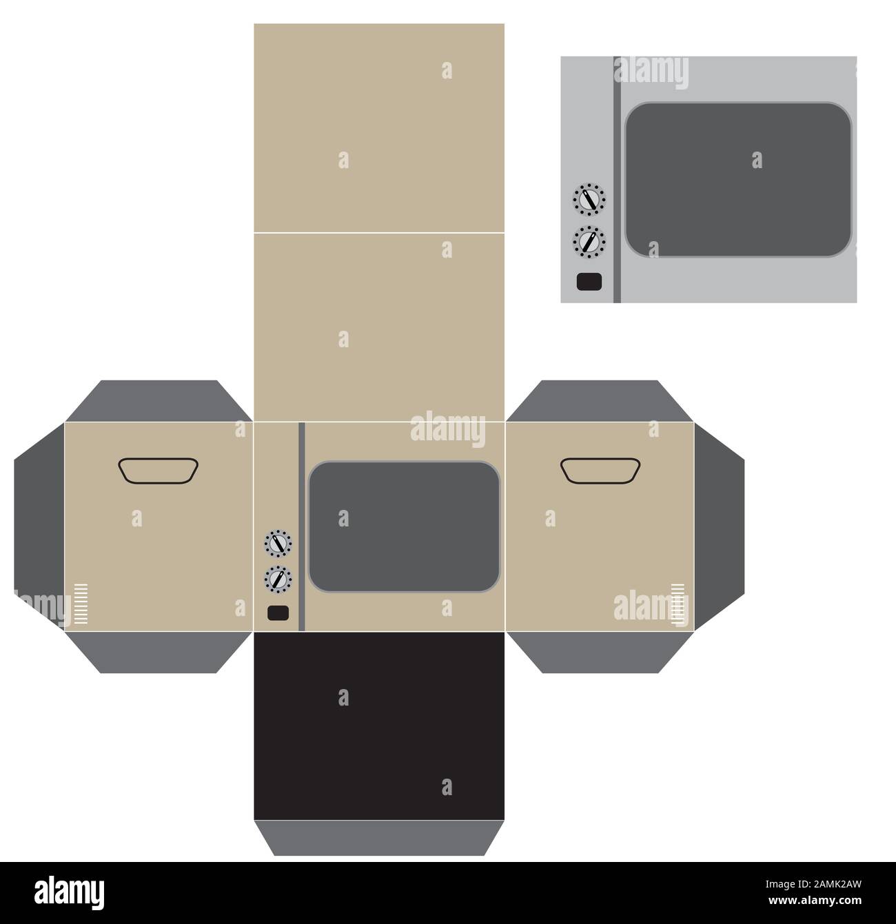 Microwave Oven Paper Model Cut and Glue Stock Vector Image & Art - Alamy