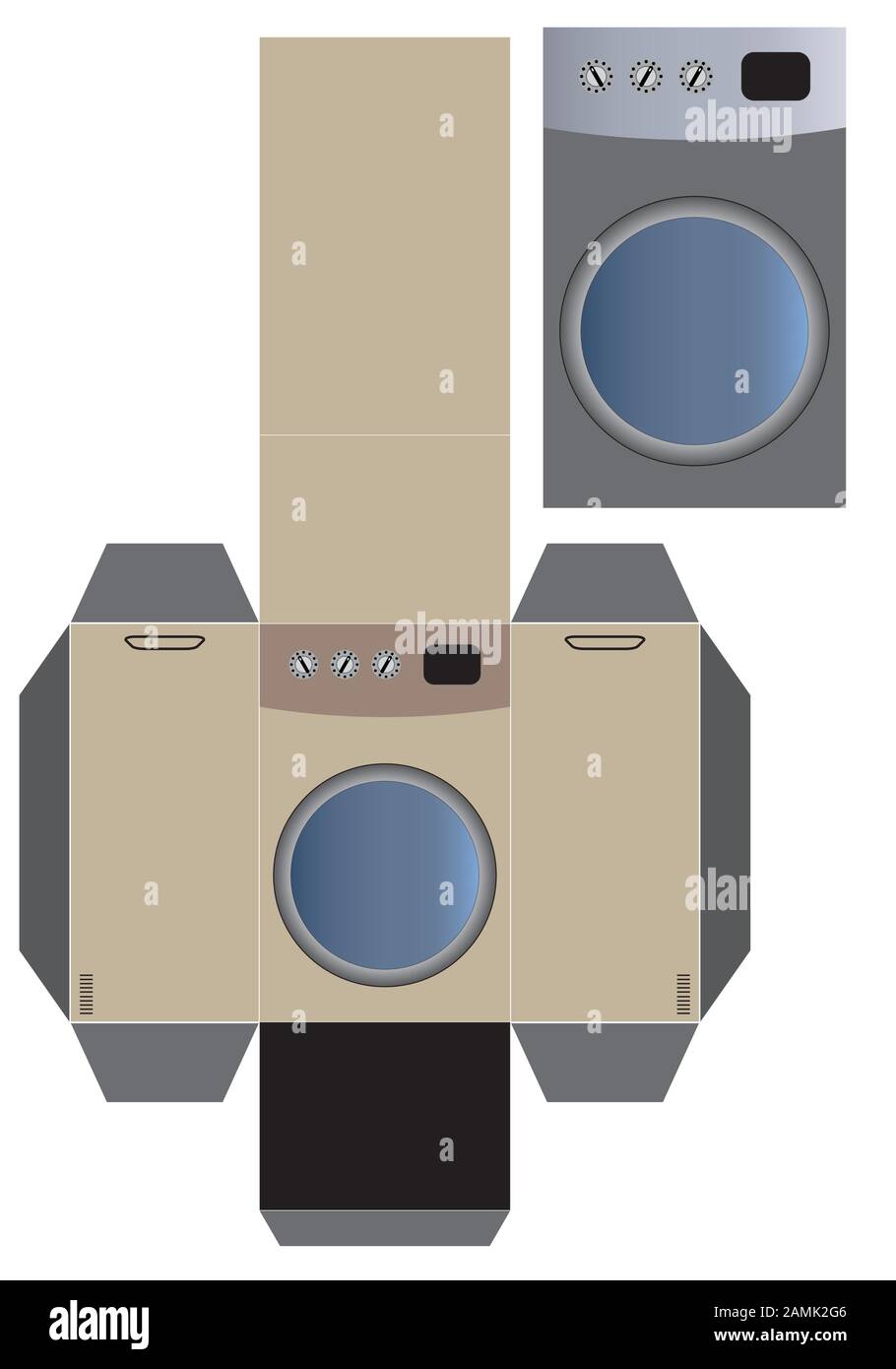 Washing Machine Paper Model for Cut and Glue Stock Vector Image & Art ...