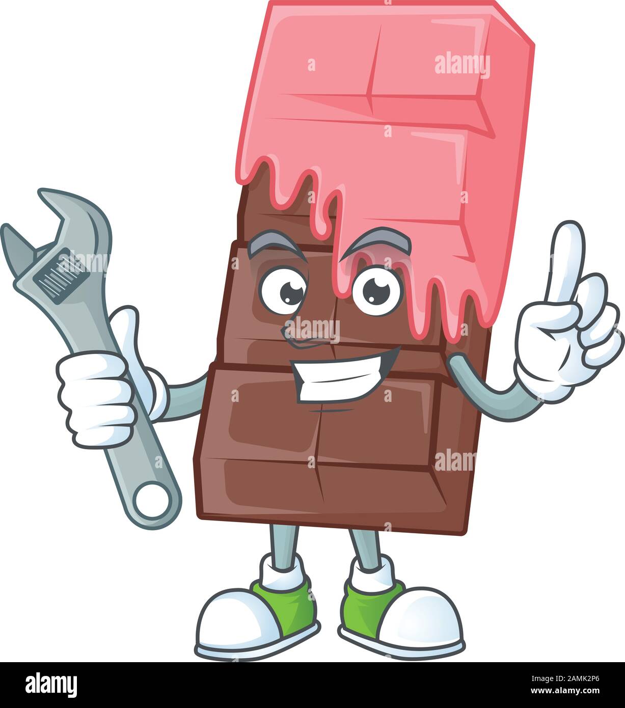 Smart Mechanic chocolate bar with pink cream cartoon character design ...