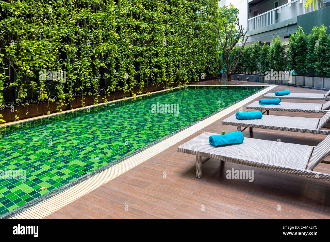 Swimming pool with little garden.Swimming is very popular sport in ...