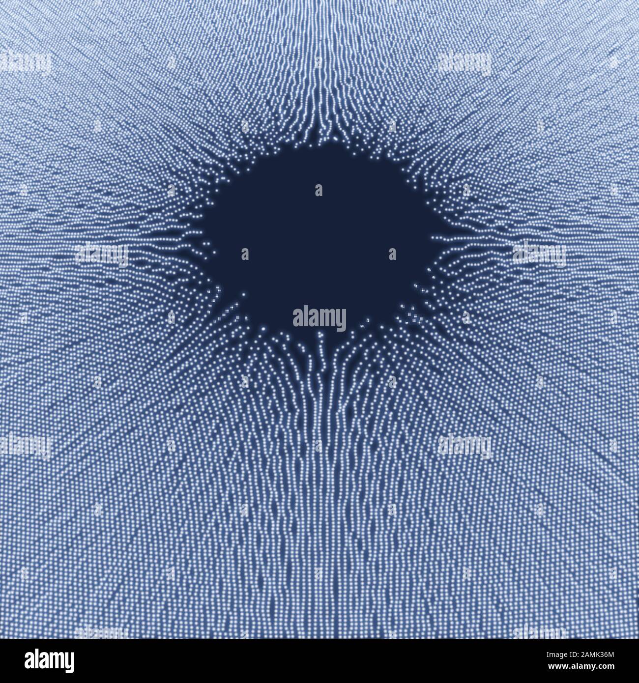 Array with Dynamic Particles. 3D Technology Style. Abstract Background ...