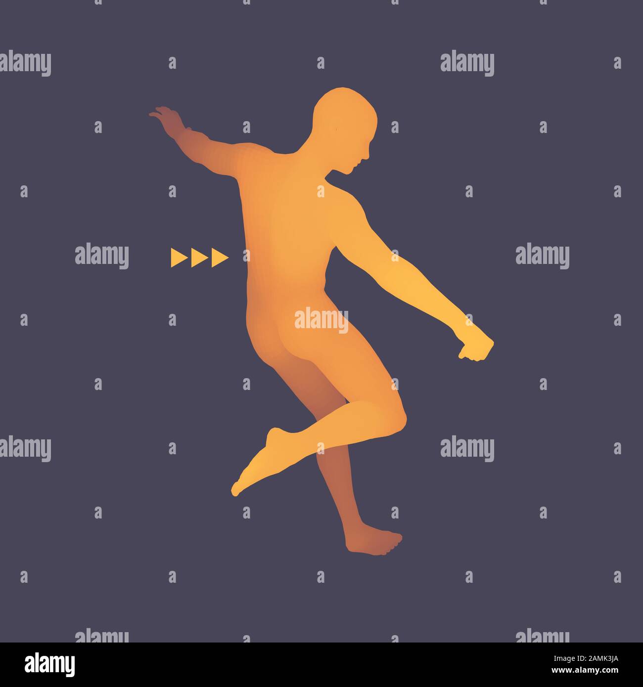 Football player. Sports concept. 3D Model of Man. Human Body. Sport ...