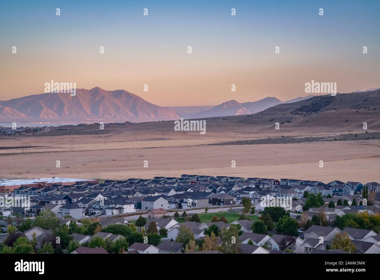 Landscape of Utah valley with small town Stock Photo - Alamy