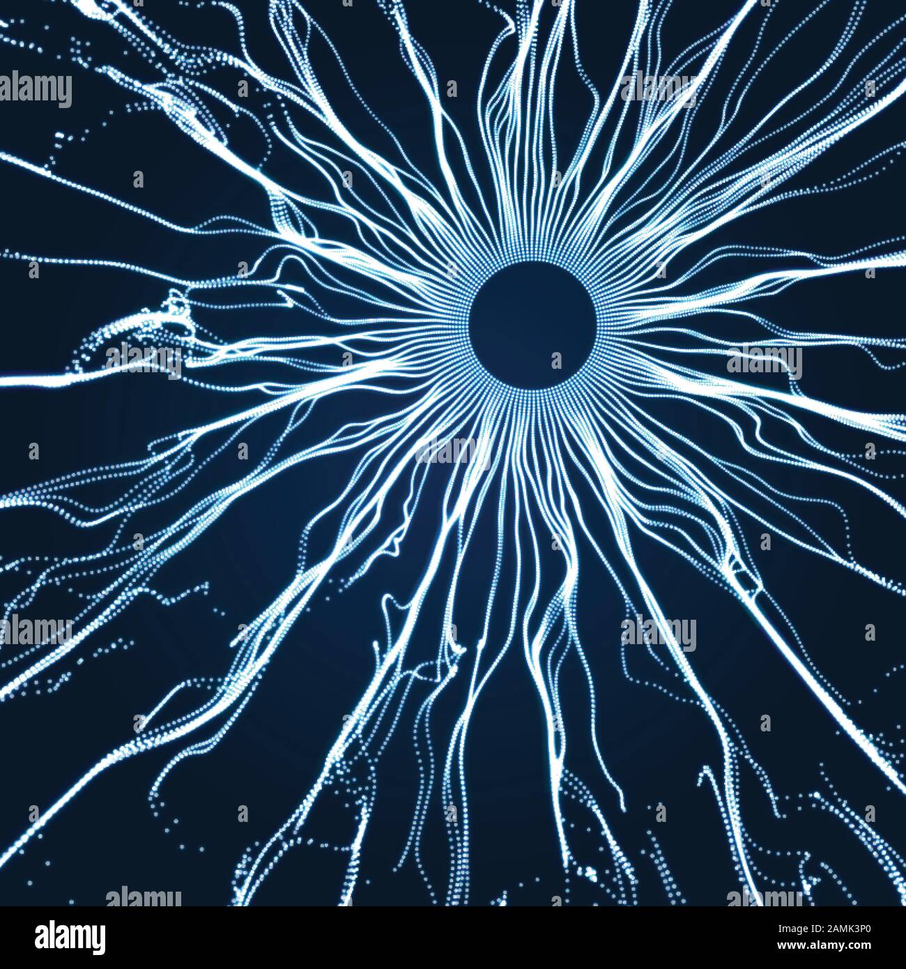 Array with Dynamic Particles. 3D Technology Style. Abstract Background ...