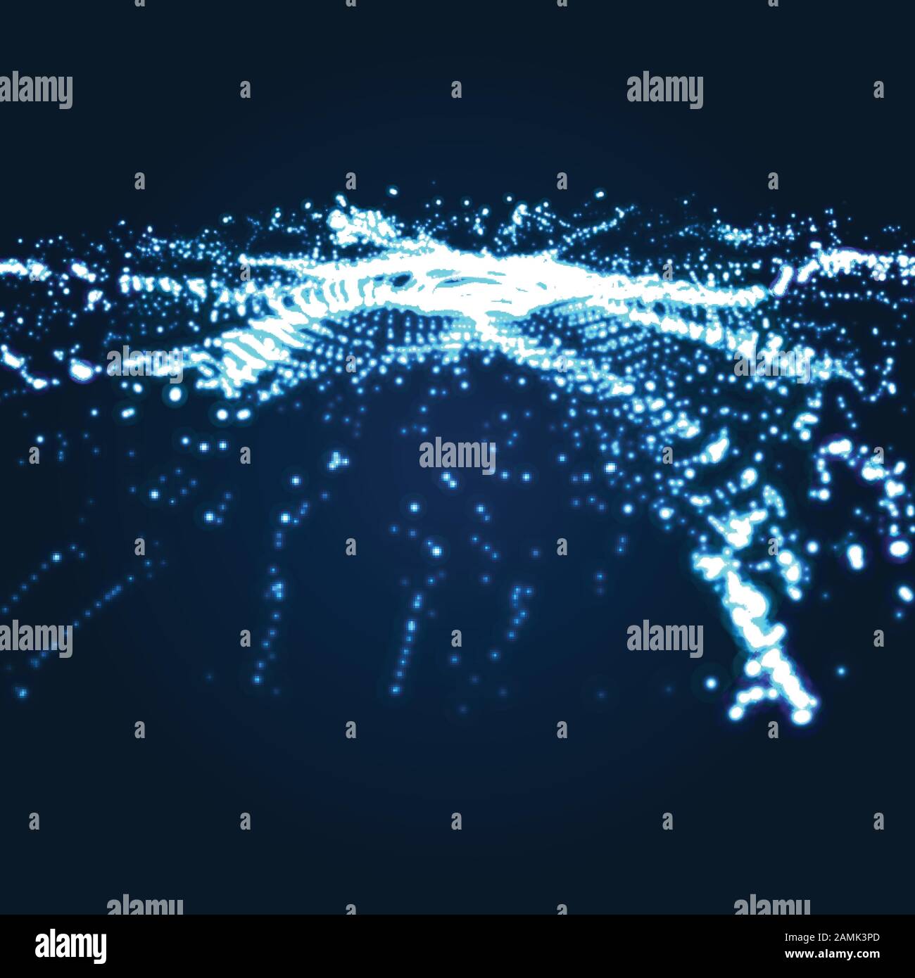 Array with Dynamic Particles. 3D Technology Style. Abstract Background ...