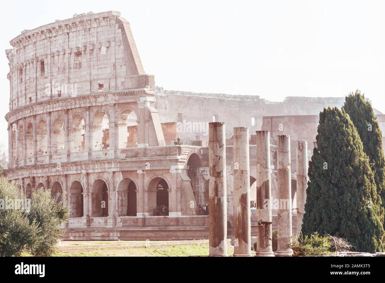 Old street in ancient Rome, Italy. Architecture and landmark concept ...