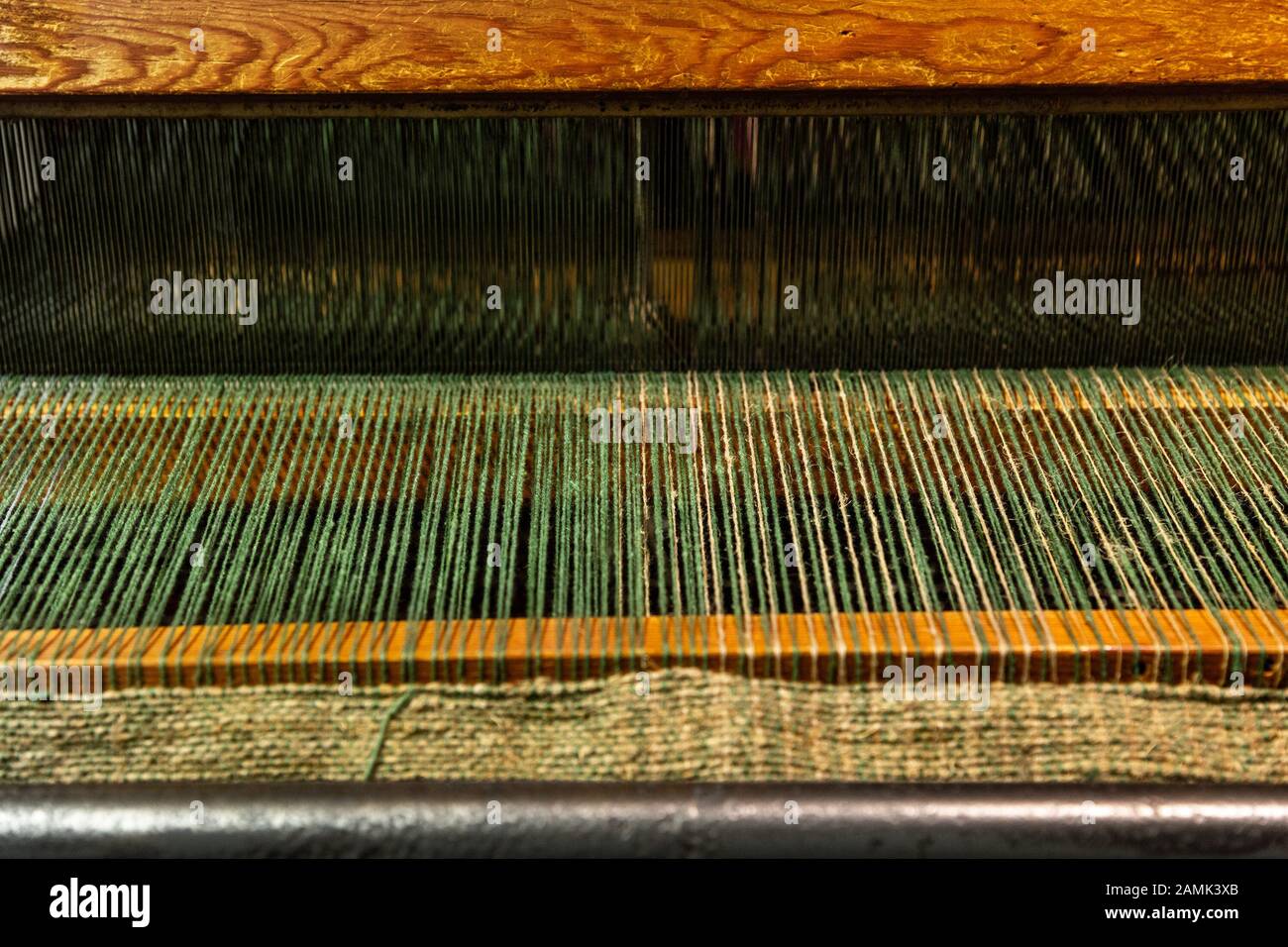 Detail of works on loom Stock Photo - Alamy
