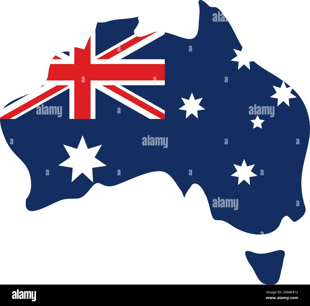 map with flag australia icon on white background vector illustration ...