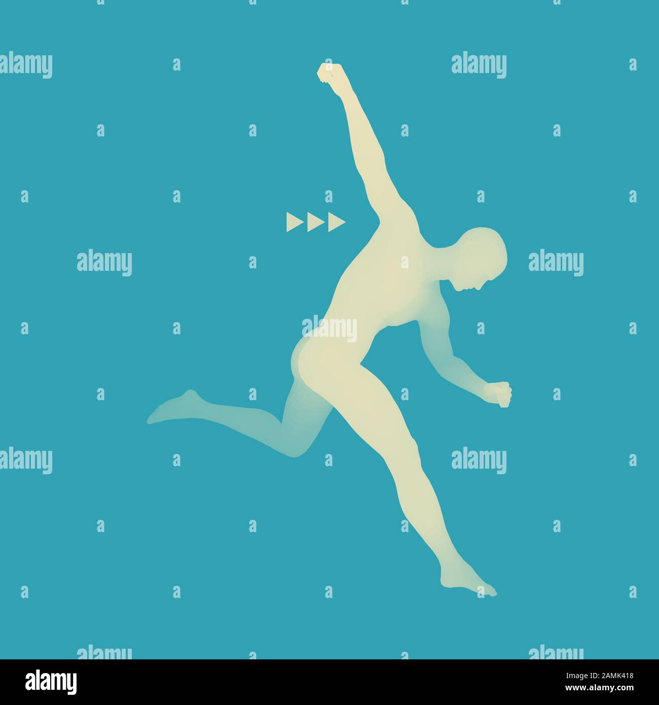 Football player. Sports concept. 3D Model of Man. Human Body. Sport ...