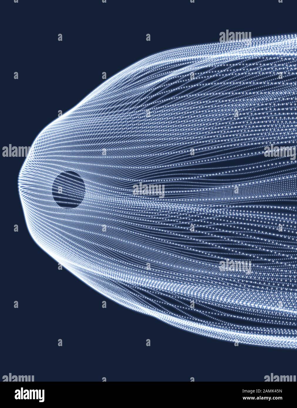 Array with Dynamic Particles. 3D Technology Style. Abstract Background ...