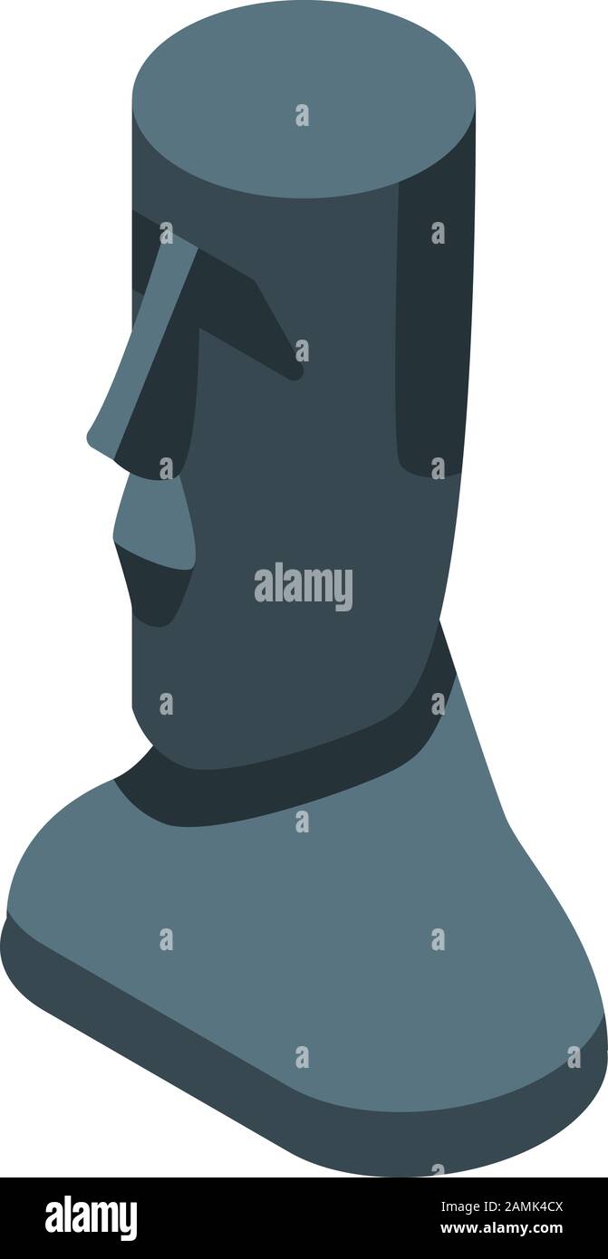 Eastern island statue head icon, isometric style Stock Vector Image ...