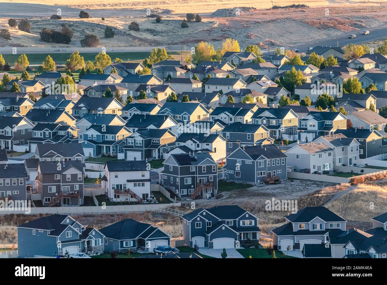 Modern housing estate with double storey homes Stock Photo - Alamy