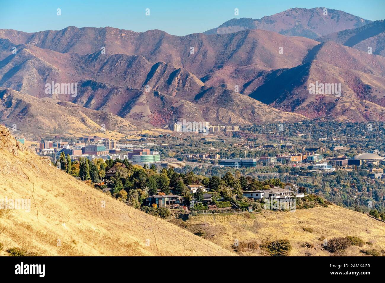 Aerial view of Utah Valley and Salt Lake City Stock Photo - Alamy