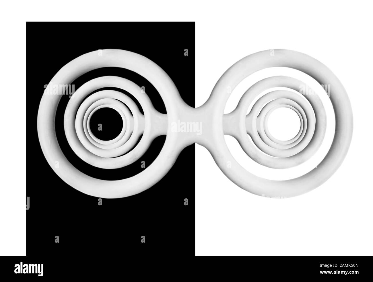 Abstract object isolated on black and white surface Stock Photo - Alamy