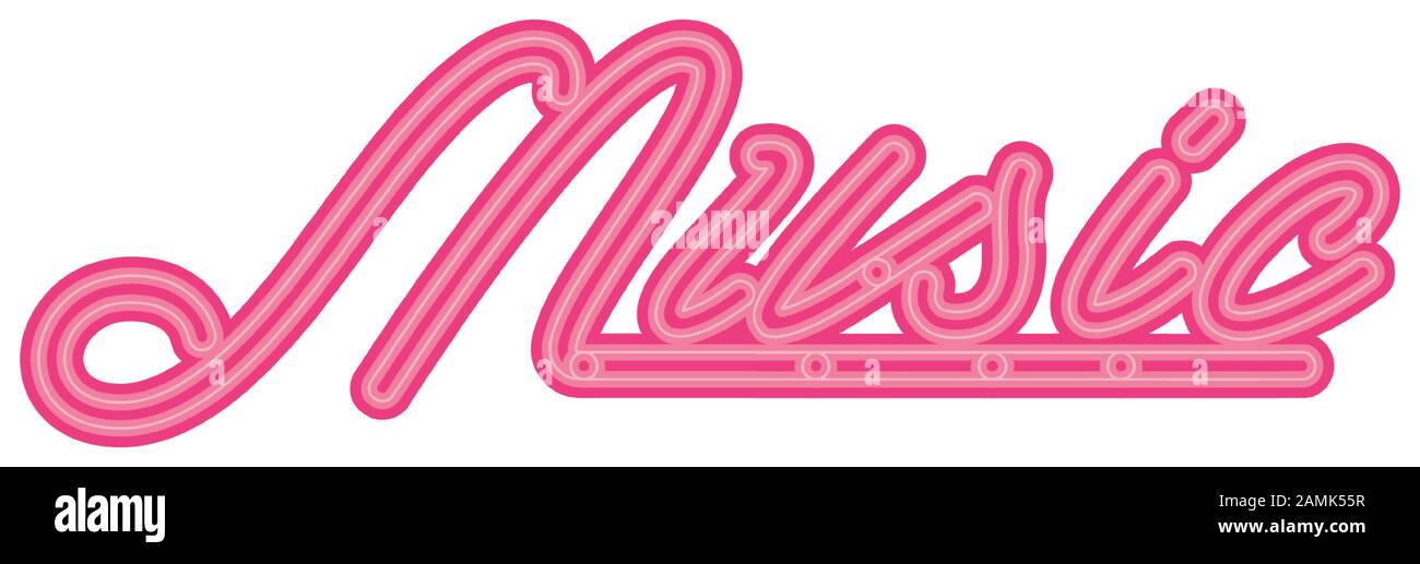 music lettering neon lights label Stock Vector Image & Art - Alamy