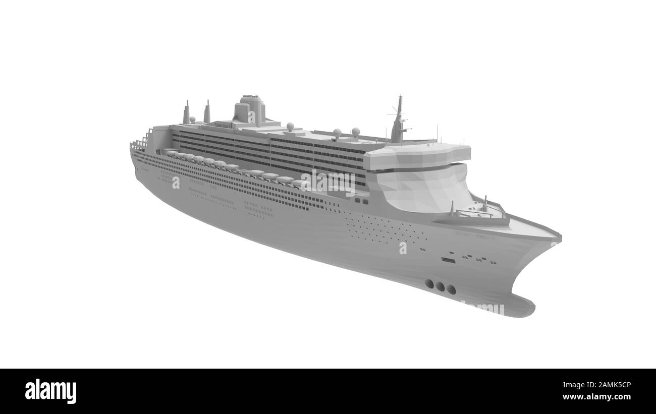 3d rendering of a cruise ship isolated on white background Stock Photo ...