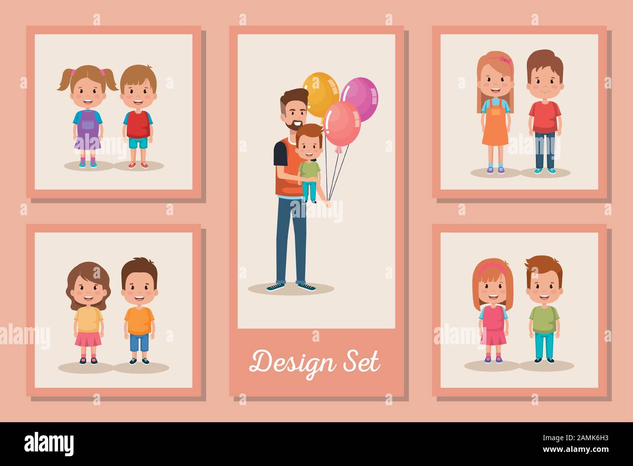 designs set of cute family Stock Vector Image & Art - Alamy