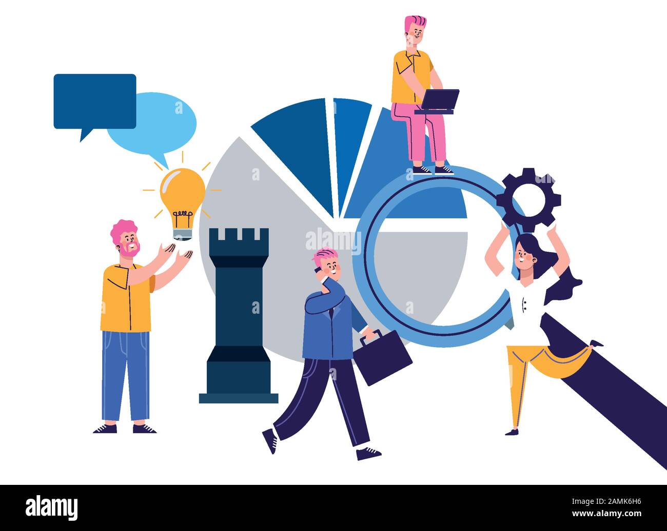 Characters speech bubbles Cut Out Stock Images & Pictures - Alamy