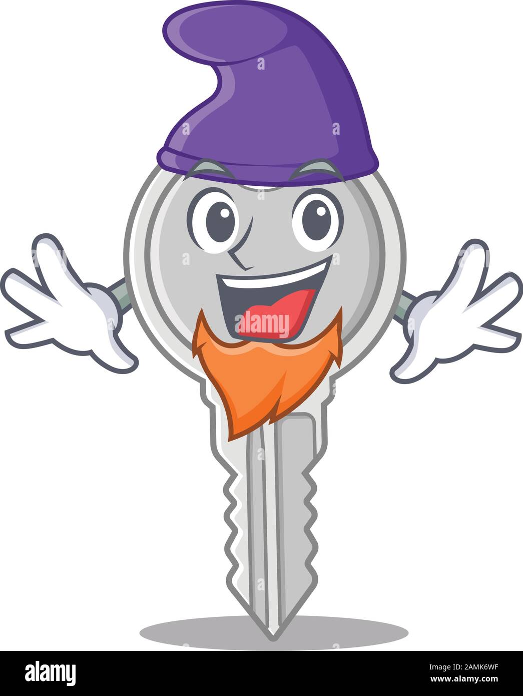 Funny key cartoon mascot performed as an Elf Stock Vector Image & Art ...