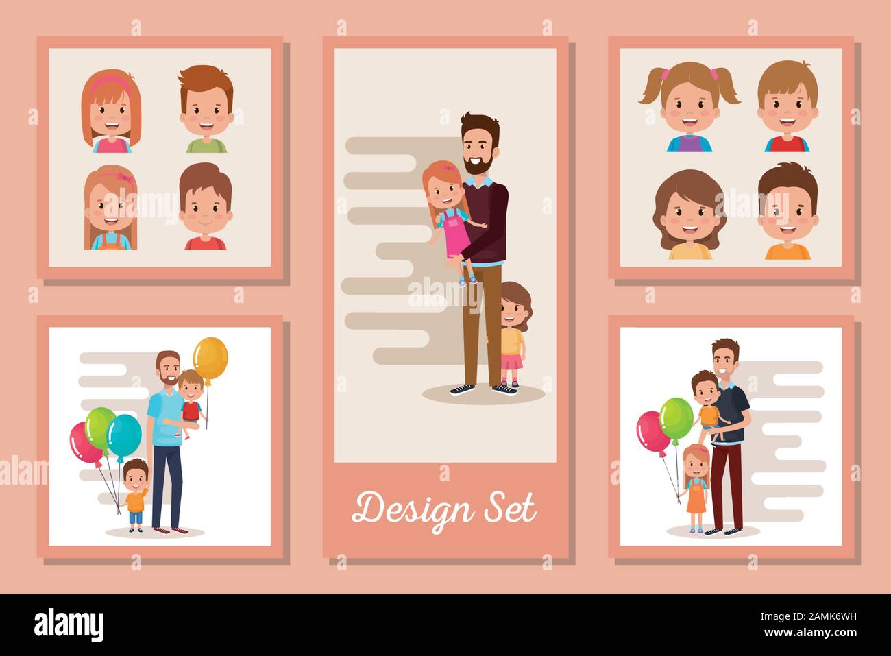 designs set of cute family Stock Vector Image & Art - Alamy
