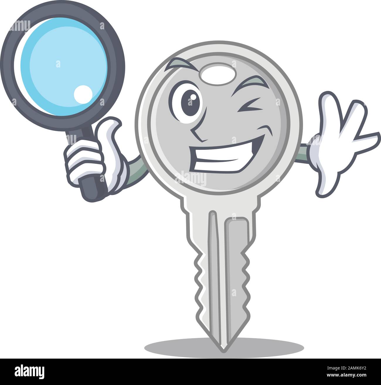 Cool and Smart key Detective cartoon mascot style Stock Vector Image ...