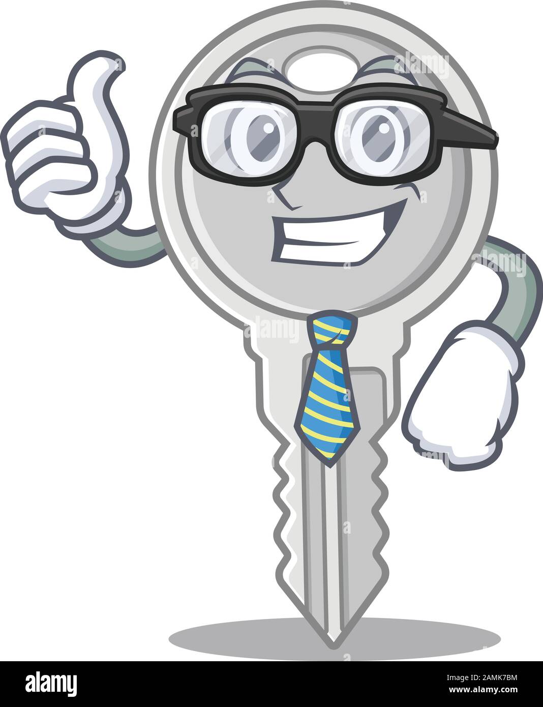 cartoon character of Businessman key wearing glasses Stock Vector Image ...